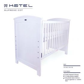 Stroller World - KATEL Baby Cot - Premium Deluxe White