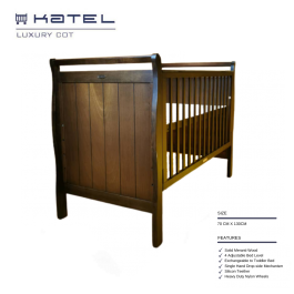 Stroller World - KATEL baby cot - Luxury Coffee Oak